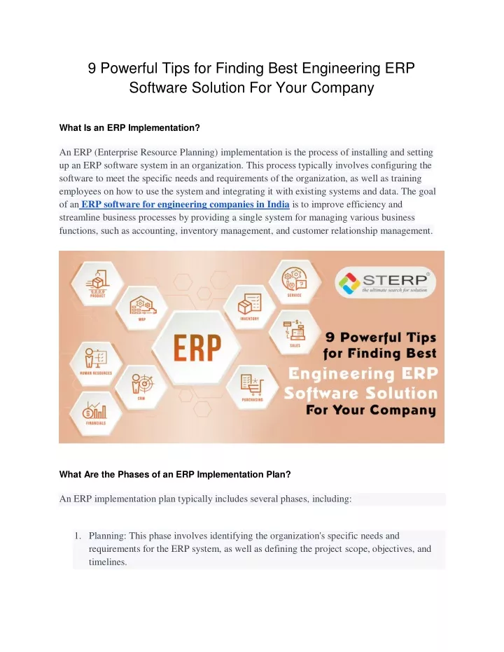 PPT - 9 Powerful Tips for Finding Best Engineering ERP Software ...