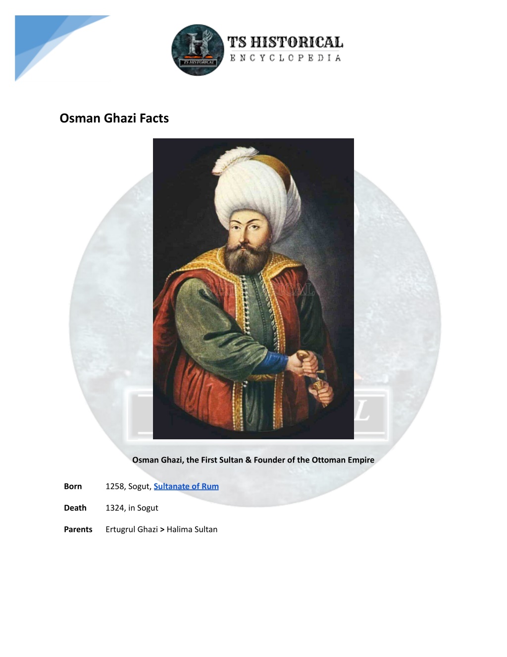 PPT - Osman I, 1st Sultan and Father of Ottoman Empire - TS Historical ...