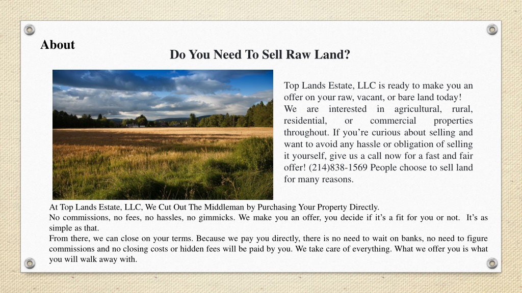 PPT - Want To Sell Your Land PowerPoint Presentation, free download ...
