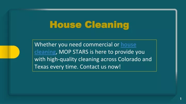 PPT - House Cleaning PowerPoint Presentation, free download - ID:11913148