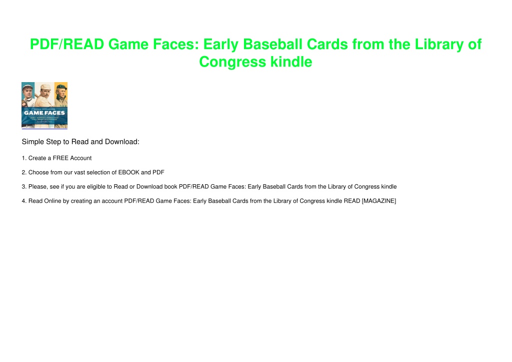 PPT - PDF/READ Game Faces: Early Baseball Cards from the Library of ...