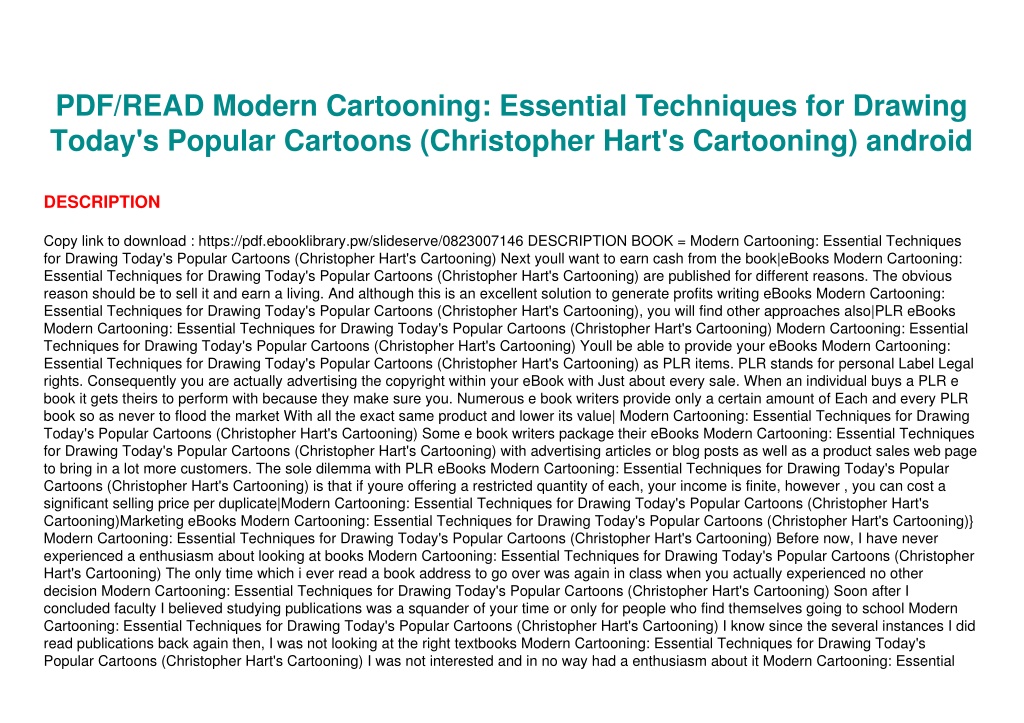 PPT - PDF/READ Modern Cartooning: Essential Techniques for Drawing ...