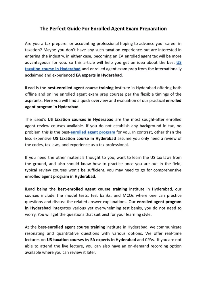 PPT - The Perfect Guide For Enrolled Agent Exam Preparation PowerPoint ...