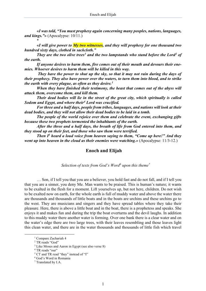 PPT - The Word of God about the coming with Enoch and Elijah PowerPoint ...