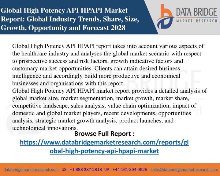 PPT - High Potency API HPAPI Market-Healthcare PowerPoint Presentation ...