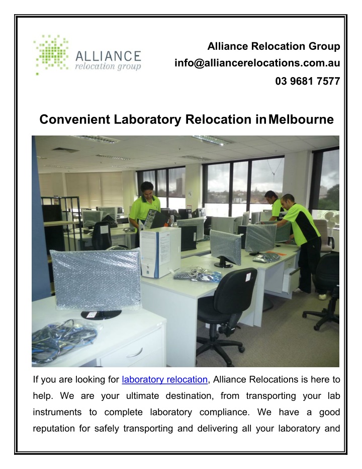 PPT - Convenient Laboratory Relocation in Melbourne PowerPoint ...