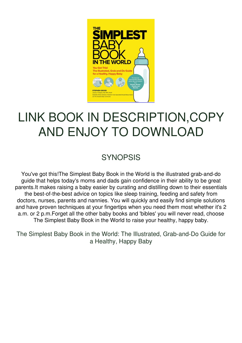PPT - D!ownload ((eBOOK) The Simplest Baby Book in the World: The ...
