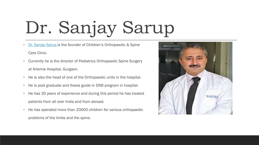 PPT - Best Child Pediatrics and Orthopedic Treatment in Gurgaon | Dr. Sanjay Sarup PowerPoint ...