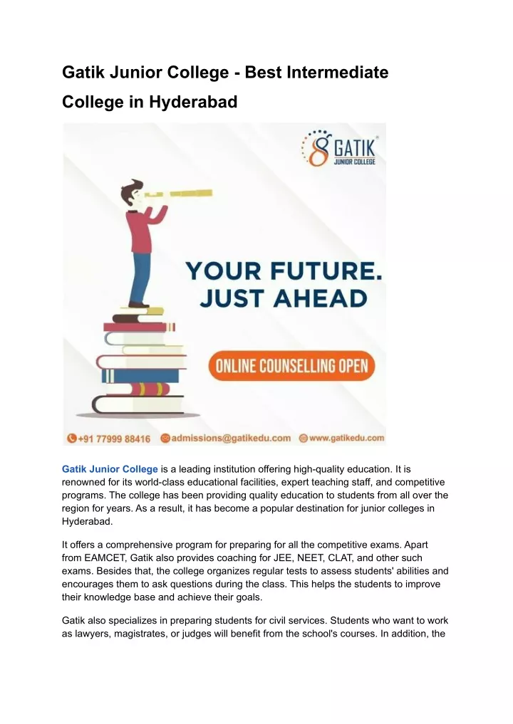 PPT - Gatik Junior College - Intermediate College in Hyderabad ...