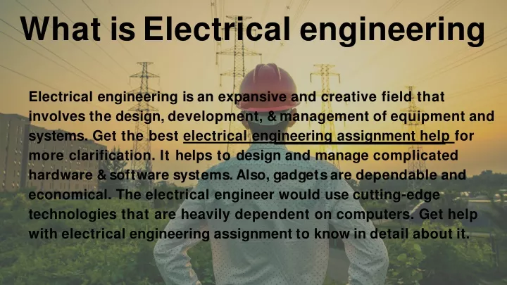 PPT - What is Electrical engineering PowerPoint Presentation, free ...