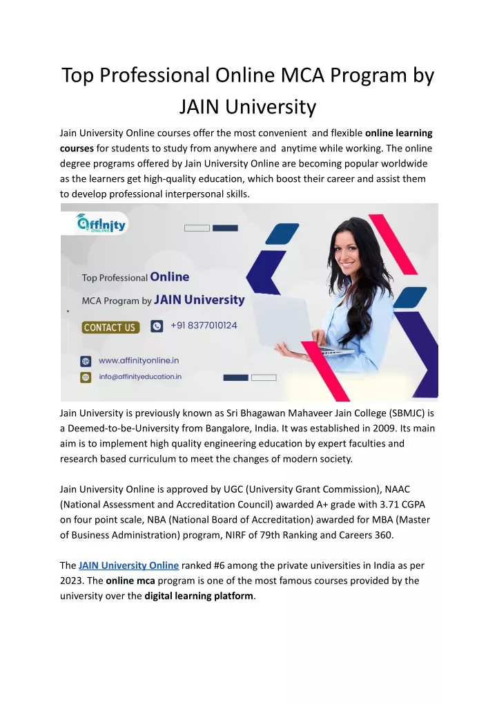 PPT - Top Professional Online MCA Program by JAIN University PowerPoint ... PPT - Top Professional Online MCA Program by JAIN University PowerPoint ...