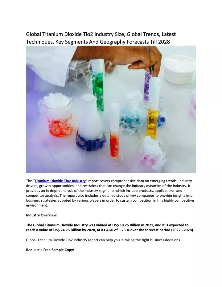 PPT - Global Titanium Dioxide Tio2 Industry Size, Global Trends, Latest ...