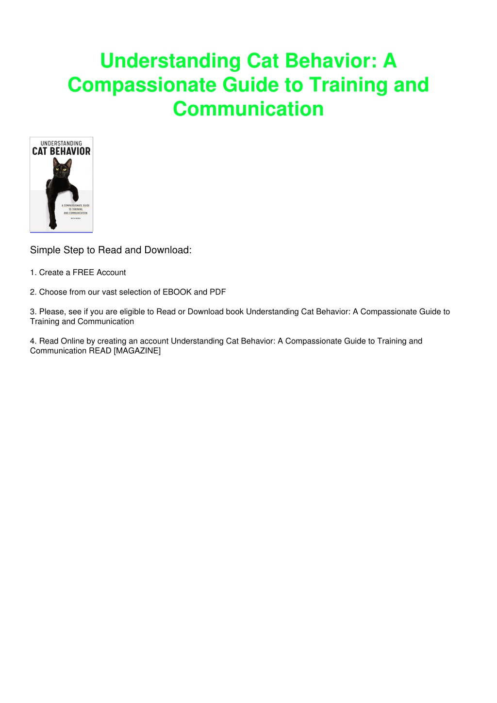 PPT - $PDF$/READ/DOWNLOAD Understanding Cat Behavior: A Compassionate ...