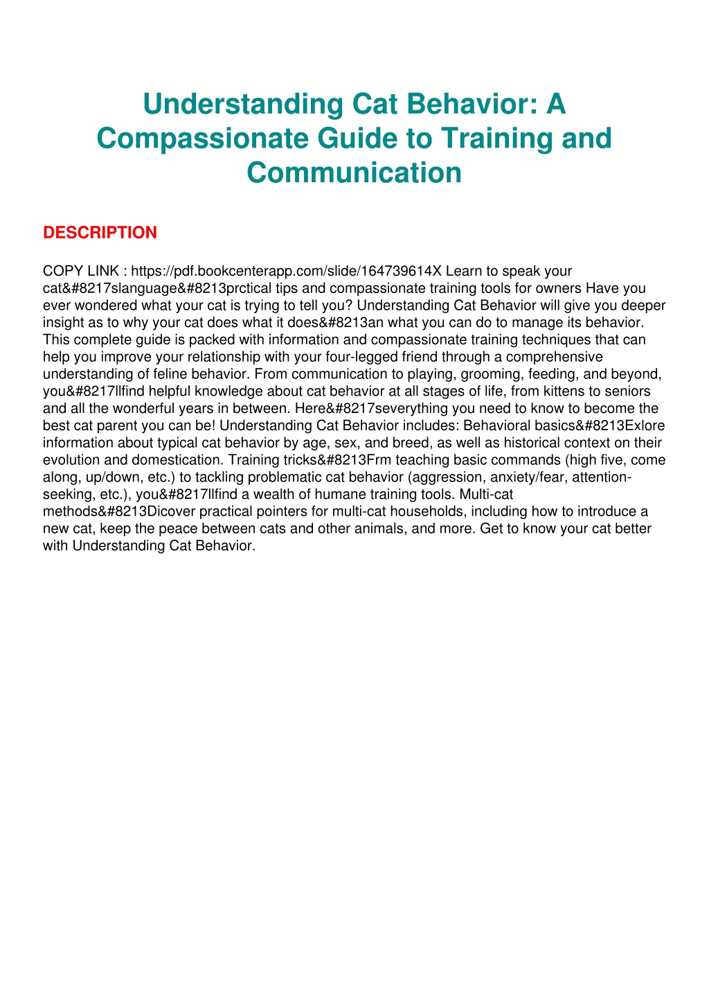 PPT - $PDF$/READ/DOWNLOAD Understanding Cat Behavior: A Compassionate ...
