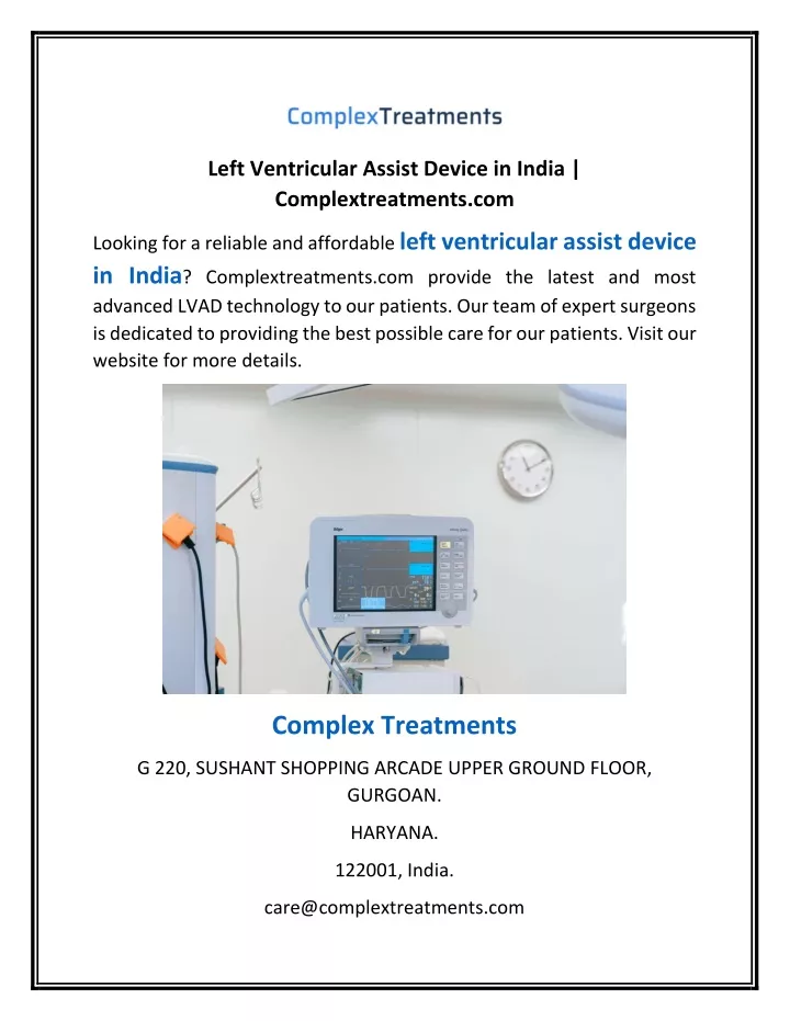 PPT - Left Ventricular Assist Device in India | Complextreatments.com ...
