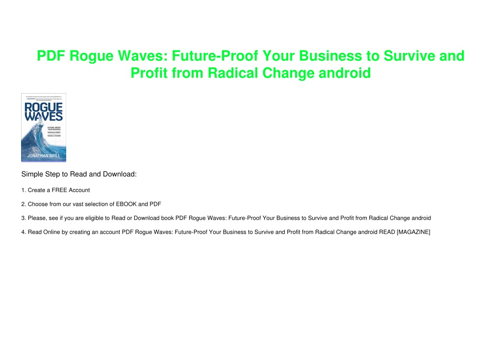 PPT - PDF Rogue Waves: Future-Proof Your Business to Survive and Profit from Radical C ...