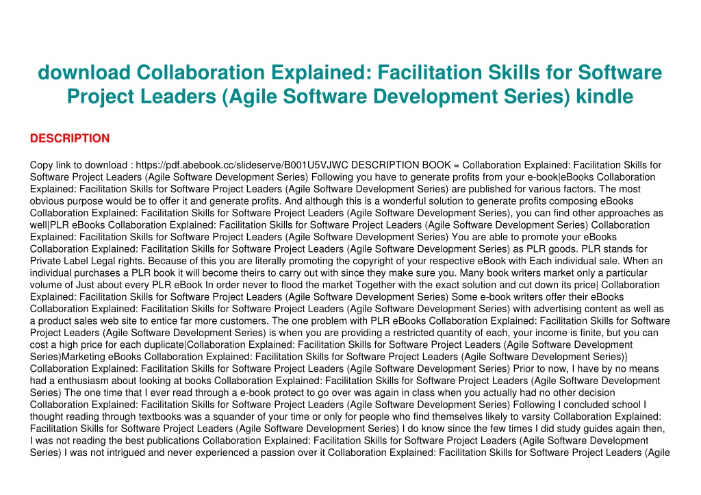 PPT - download Collaboration Explained: Facilitation Skills for Software Project Leade ...