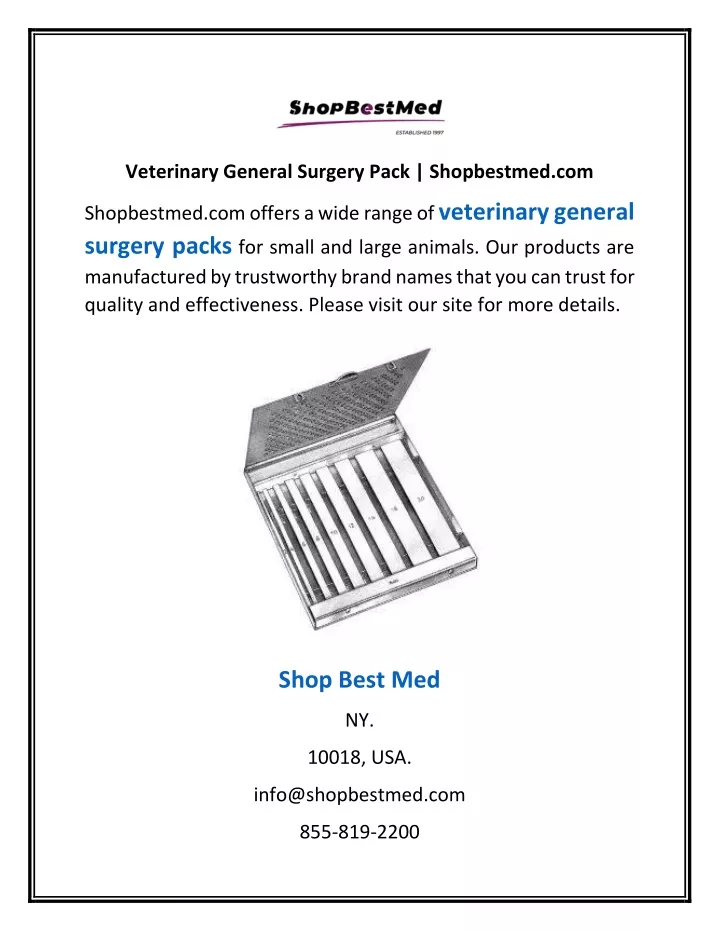 PPT - Veterinary General Surgery Pack | Shopbestmed.com PowerPoint ...