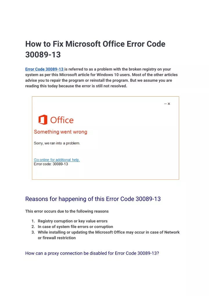 Ppt How To Fix Microsoft Office Error Code 30089 13 Powerpoint