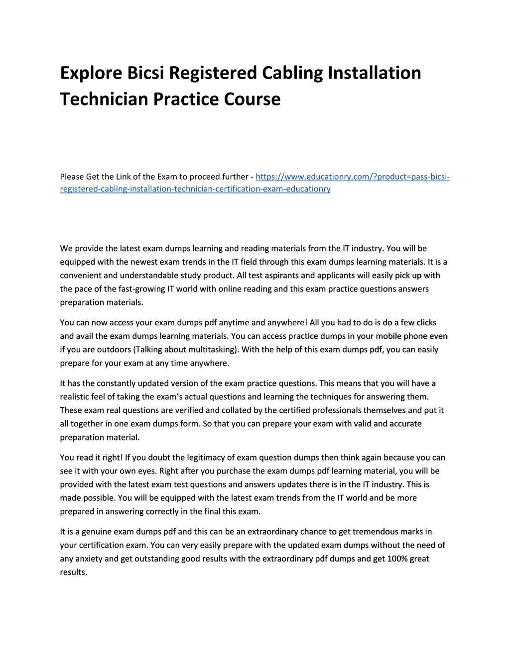 PPT - Bicsi Registered Cabling Installation Technician PowerPoint ...