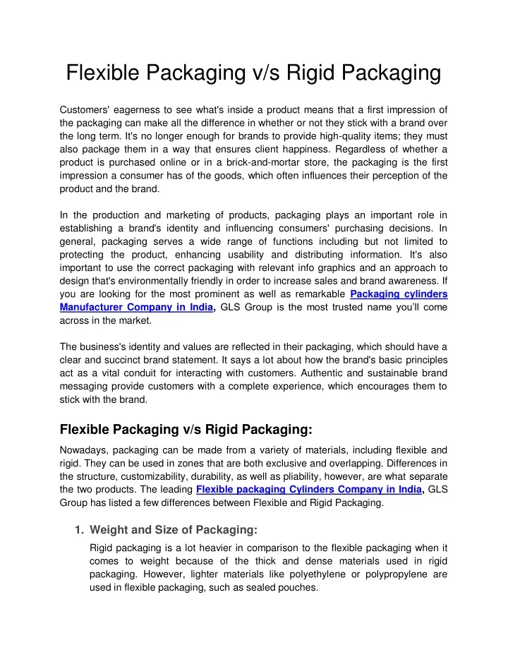 PPT - Flexible Packaging v/s Rigid Packaging PowerPoint Presentation, free download - ID:11920723