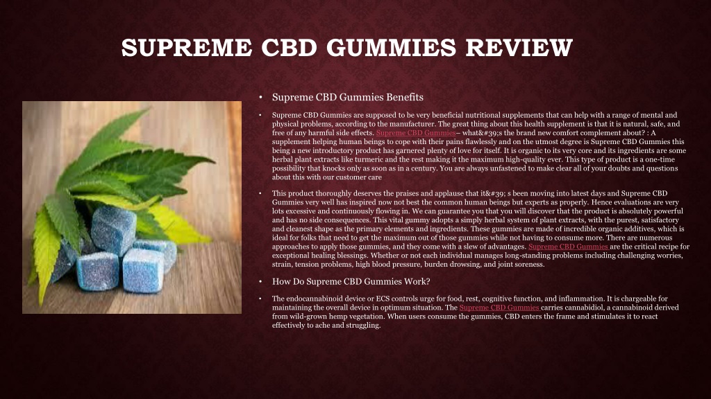 PPT - Supreme CBD Gummies Reviews [Shark Tank, PowerPoint Presentation - ID:11921028