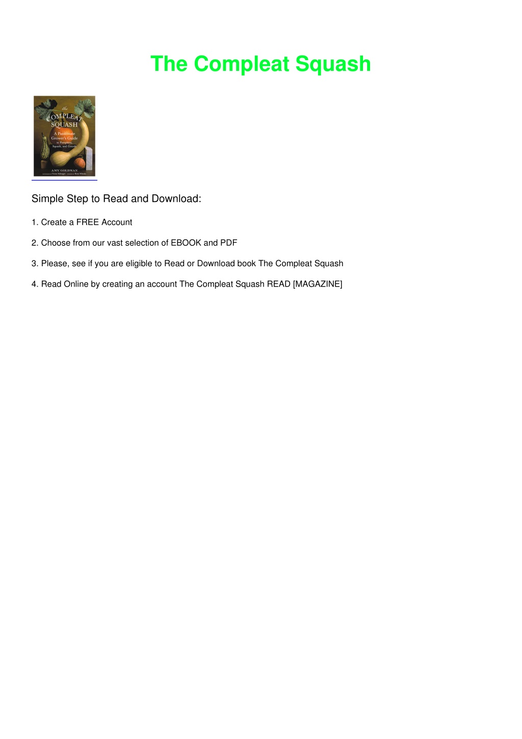 PPT - $PDF$/READ/DOWNLOAD The Compleat Squash PowerPoint Presentation ...