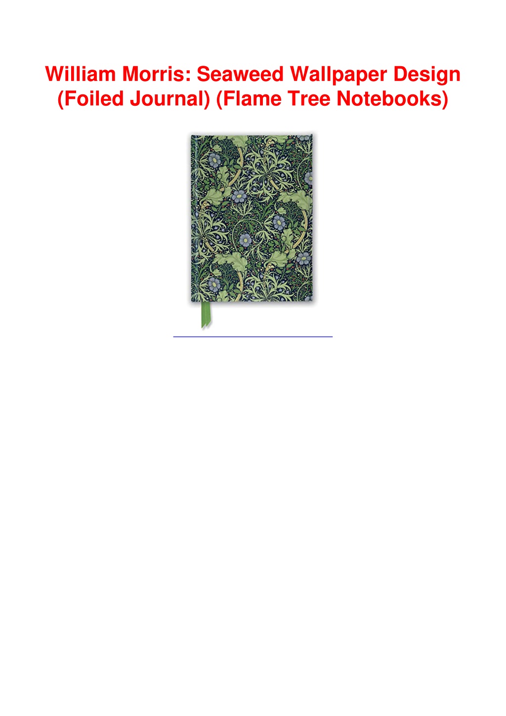 PPT - _PDF_ William Morris: Seaweed Wallpaper Design (Foiled Journal ...