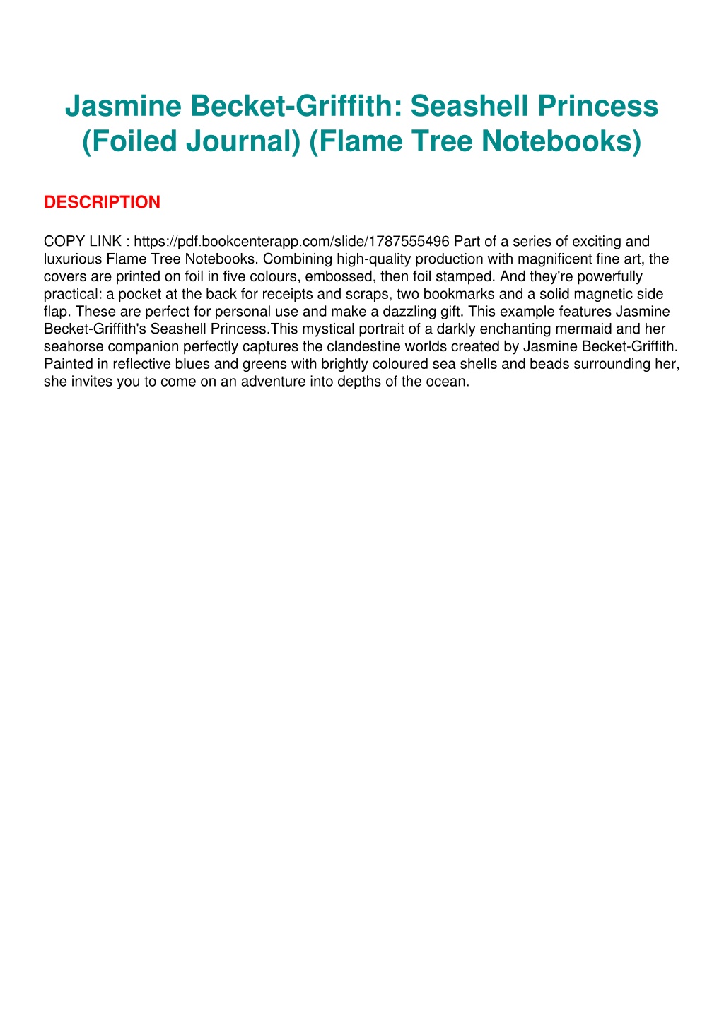PPT - PDF/READ Jasmine Becket-Griffith: Seashell Princess (Foiled ...