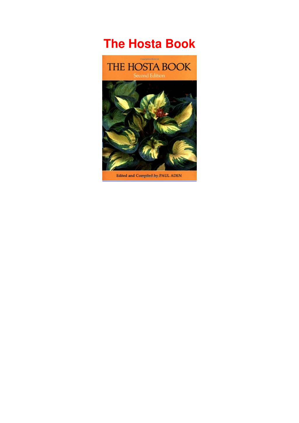 PPT - PDF/READ The Hosta Book PowerPoint Presentation, free download ...