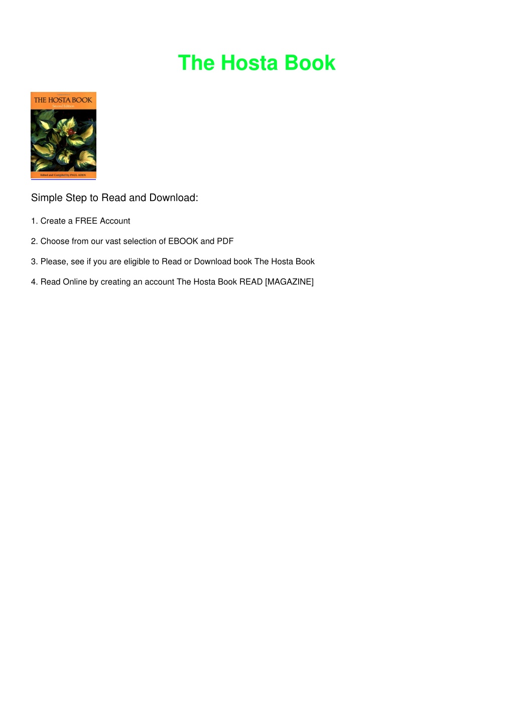 PPT - PDF/READ The Hosta Book PowerPoint Presentation, free download ...