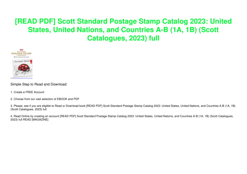 PPT - [READ PDF] Scott Standard Postage Stamp Catalog 2023: United ...