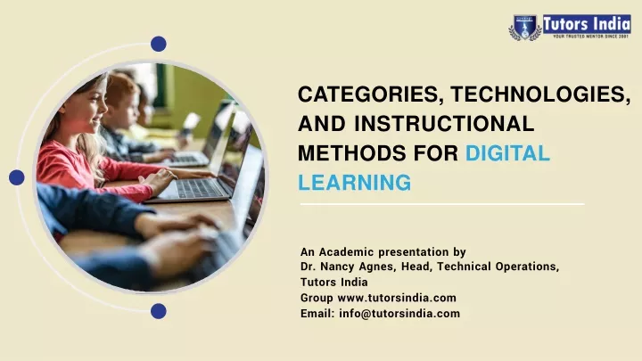 PPT - Categories, Technologies, and Instructional Methods for Digital ...