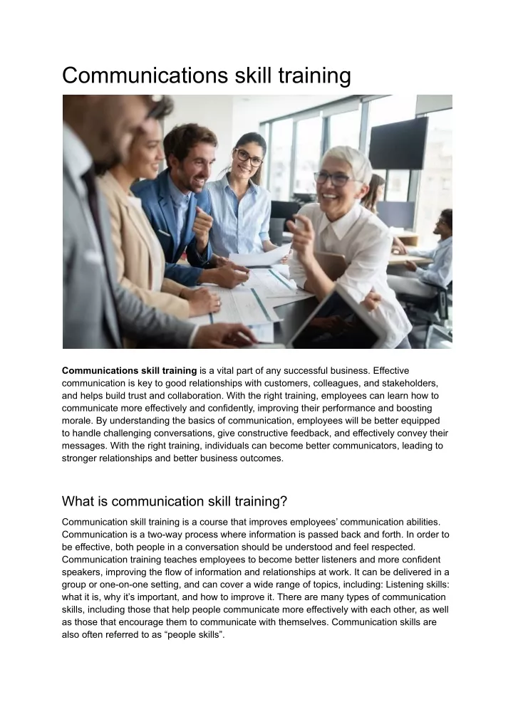 PPT - Communications skill training PowerPoint Presentation, free download - ID:11923384