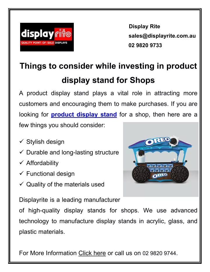 PPT - Things to consider while investing in product display stand for ...