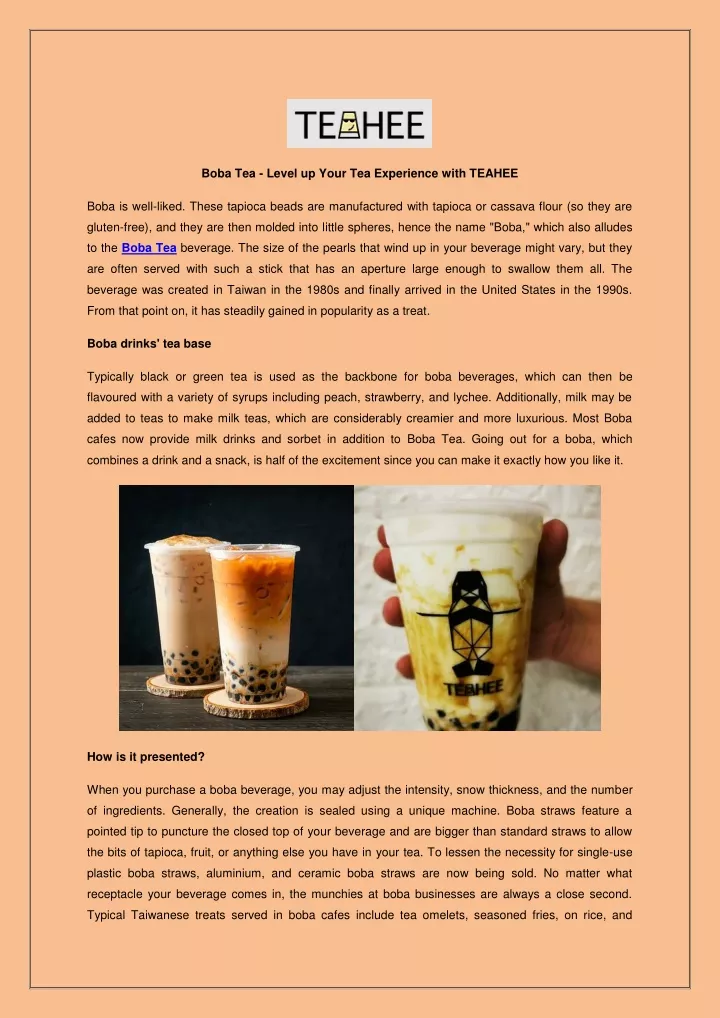 PPT - Boba Tea - Level up Your Tea Experience with TEAHEE PowerPoint ...