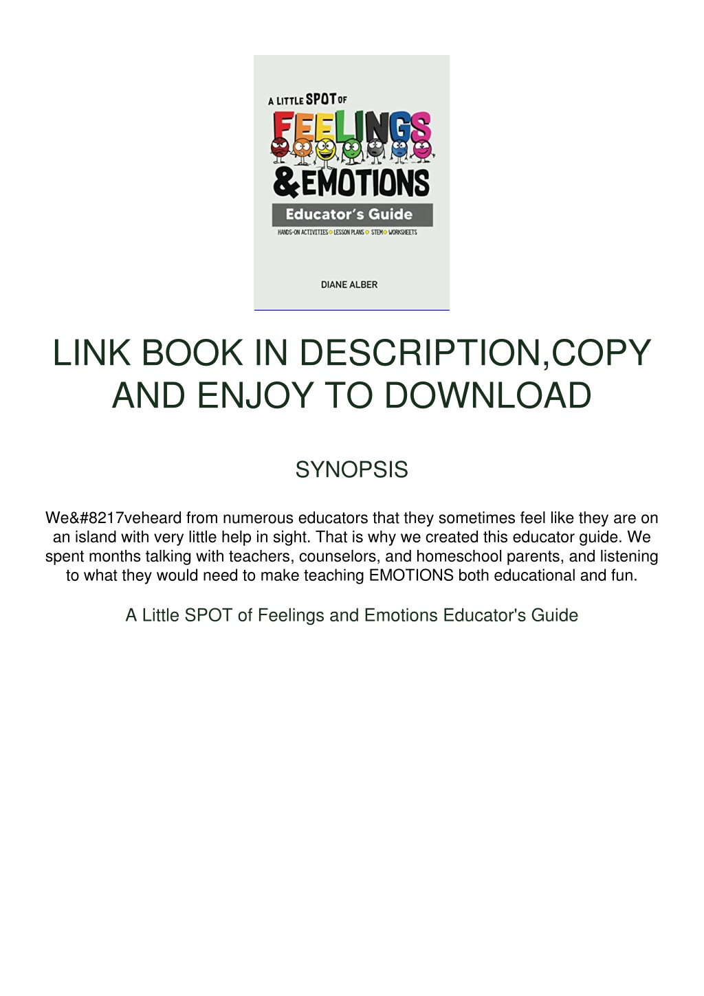 PPT - DOWNLOAD A Little SPOT of Feelings and Emotions Educator's Guide ...