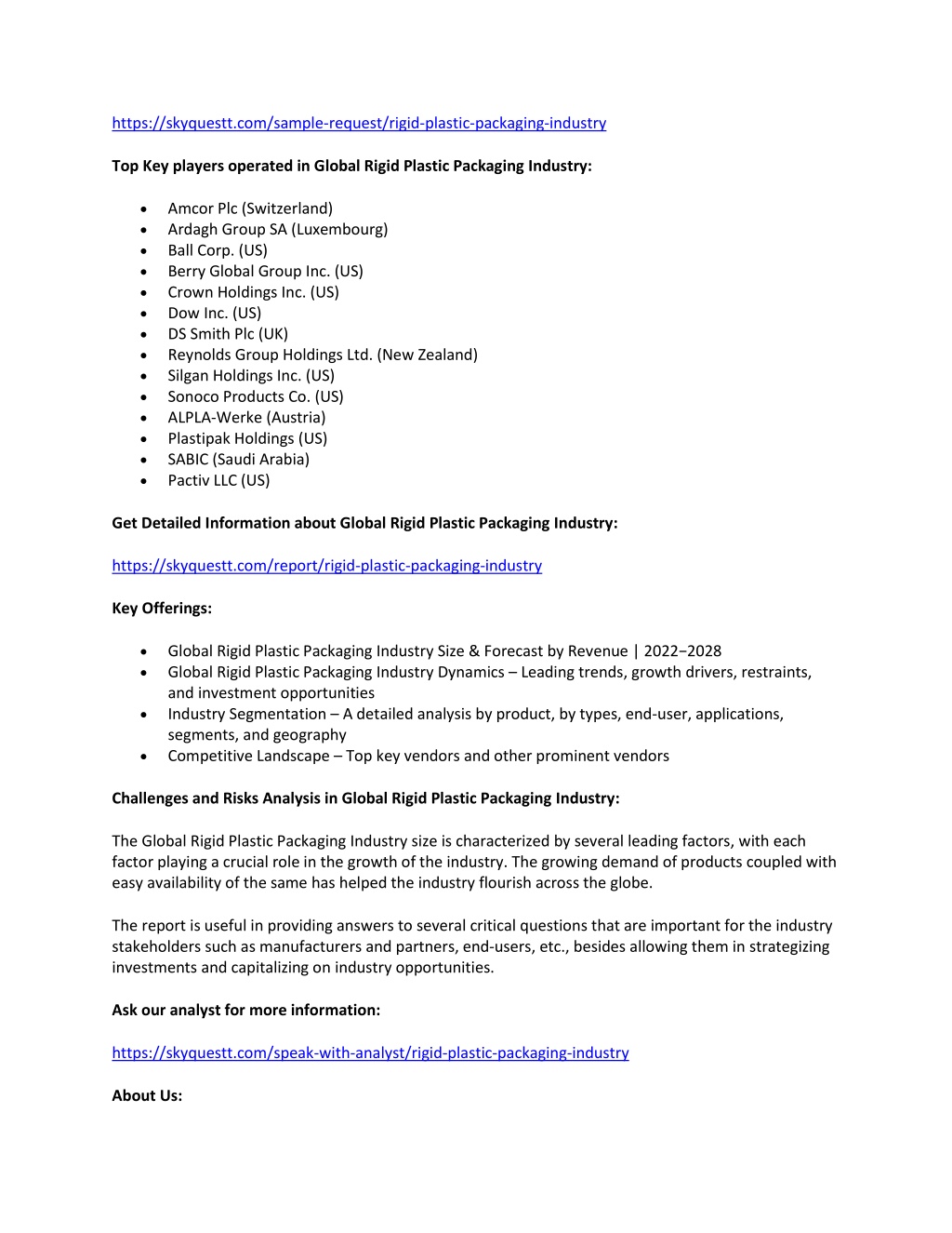 PPT - Global Rigid Plastic Packaging Industry Thriving Worldwide Growth ...