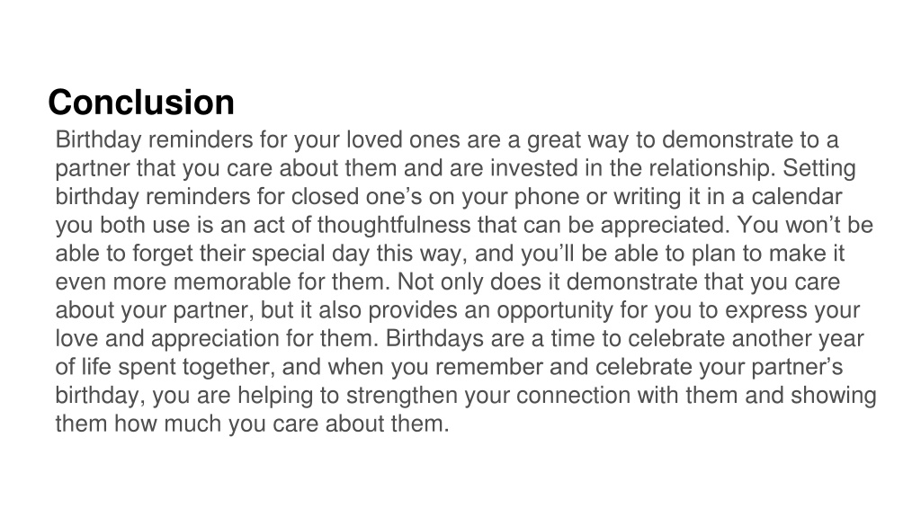 PPT - How Do Birthday Reminders Play An Important Role In Relationships ...