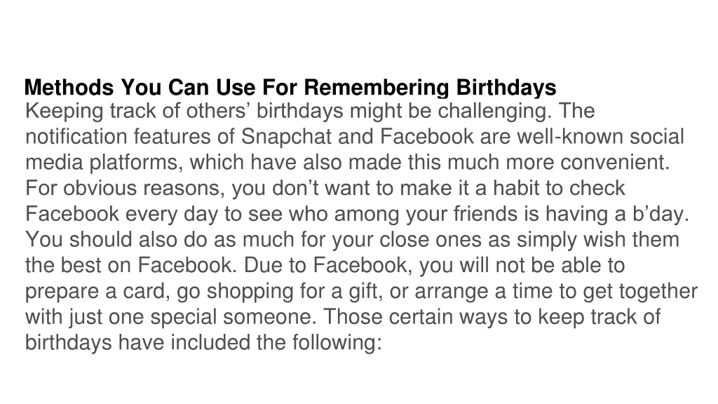 PPT - How Do Birthday Reminders Play An Important Role In Relationships ...