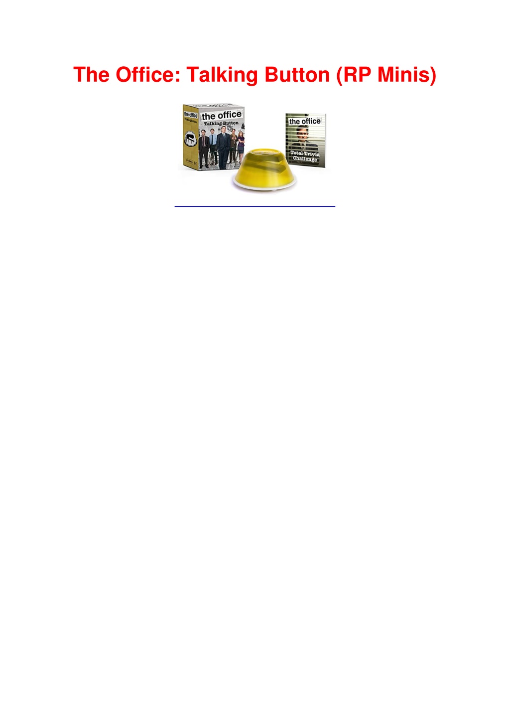 PPT - _PDF_ The Office: Talking Button (RP Minis) PowerPoint ...