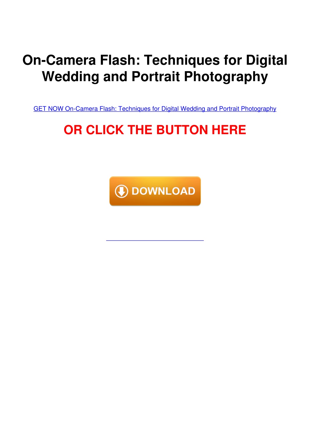 PPT - DOWNLOAD/PDF On-Camera Flash: Techniques for Digital Wedding and ...