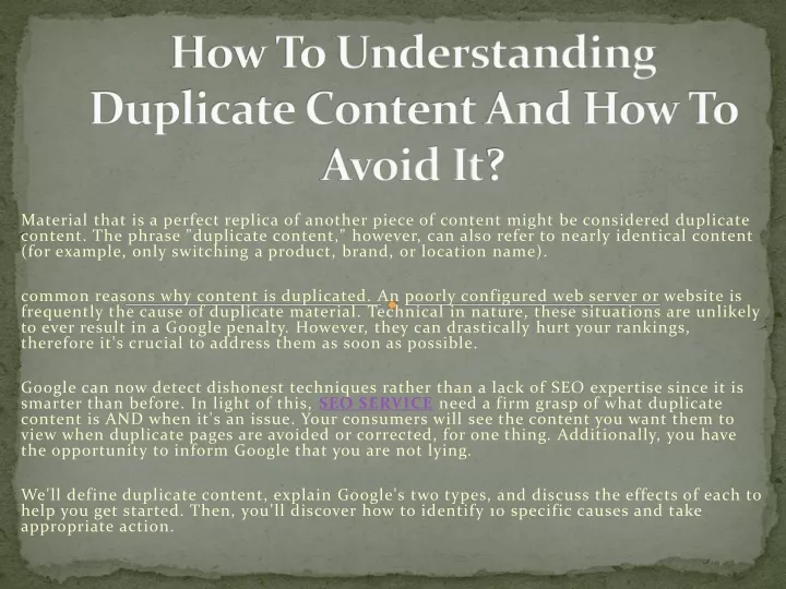 PPT - How To Understanding Duplicate Content And How To Avoid It PowerPoint Presentation - ID ...