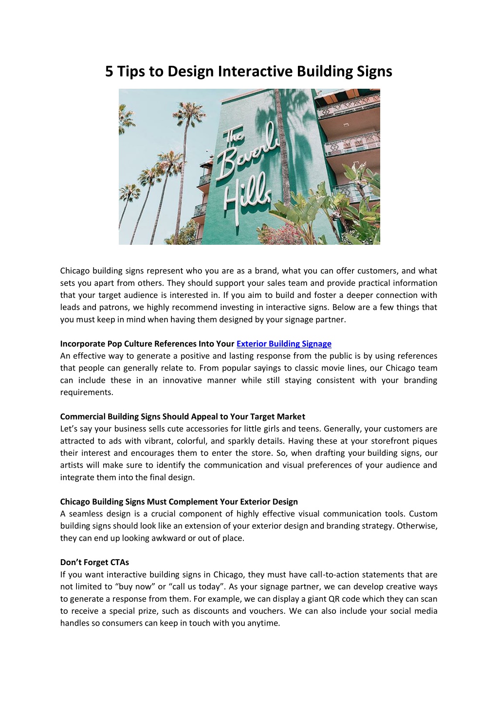 PPT - 5 Tips to Design Interactive Building Signs PowerPoint ...