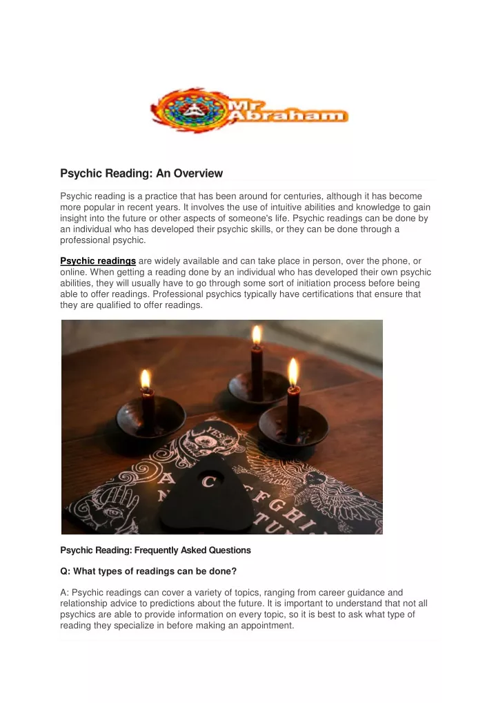 Ppt Psychic Reading An Overview Powerpoint Presentation Free