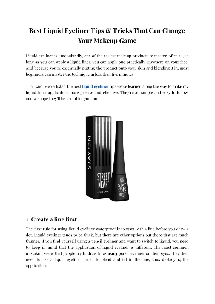 PPT - Best Liquid Eyeliner Tips & Tricks That Can Change Your Makeup ...