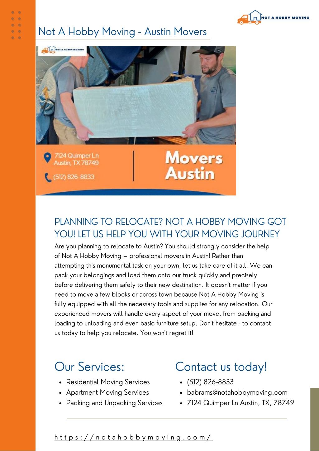 PPT - Planning To Relocate? Not A Hobby Moving Got You! Let Us Help You ...