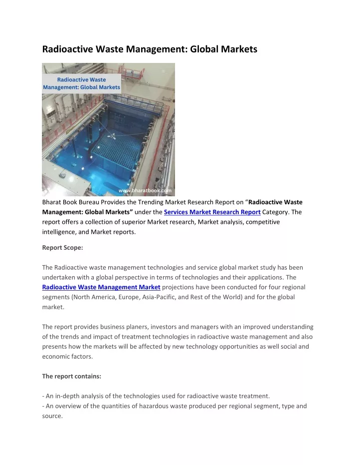 PPT - Radioactive Waste Management, Global Markets PowerPoint ...