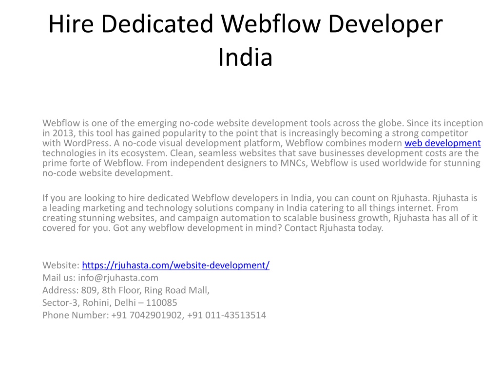 PPT - Hire Dedicated Webflow Developer India PowerPoint Presentation ...