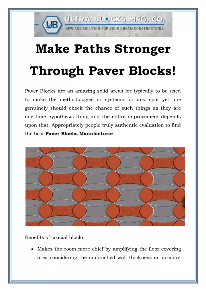 PPT - Make Paths Stronger Through Paver Blocks PowerPoint Presentation ...